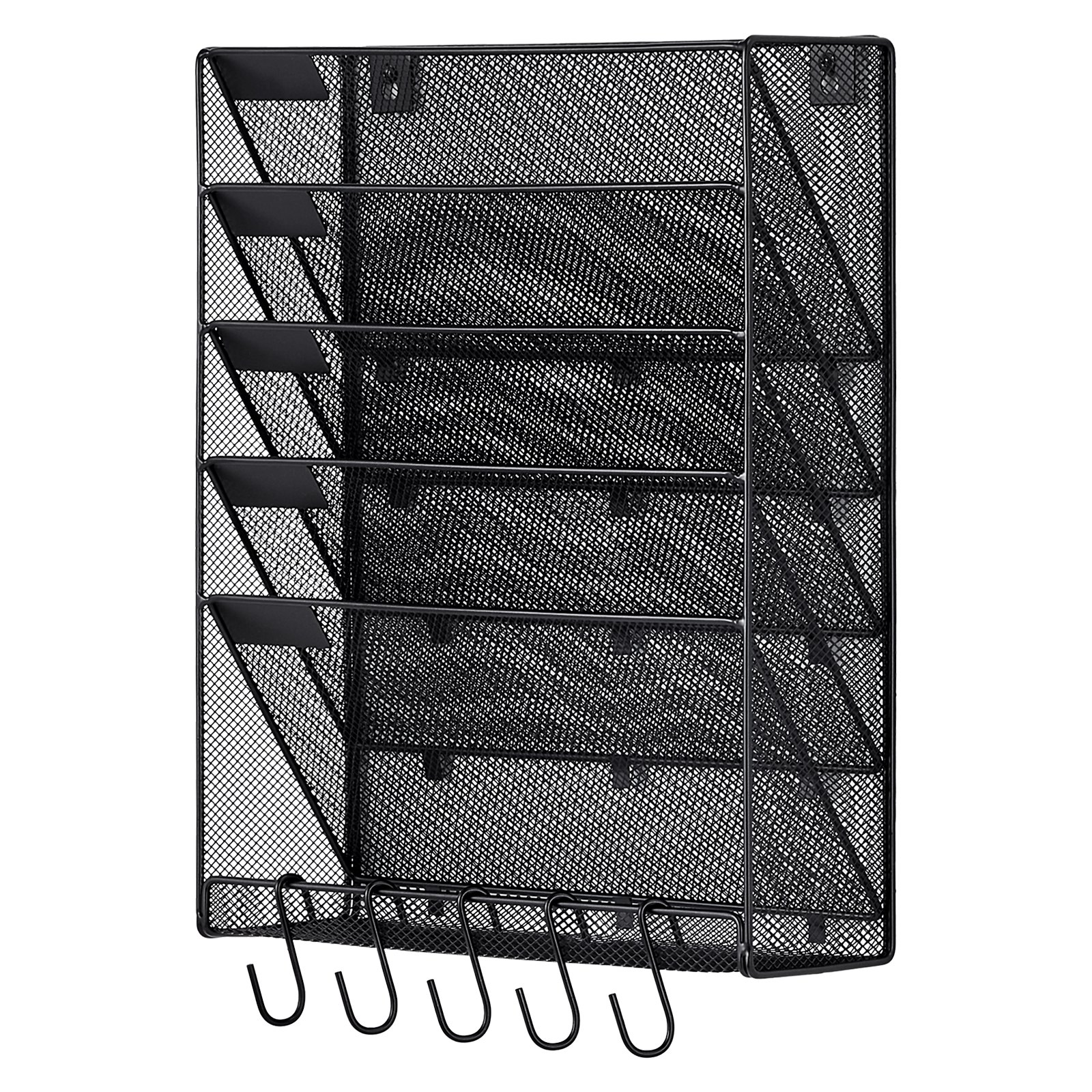 VEVOR File Wall Rack, Two-Piece 6 Pockets Mesh Wall File Holder, Wall ...