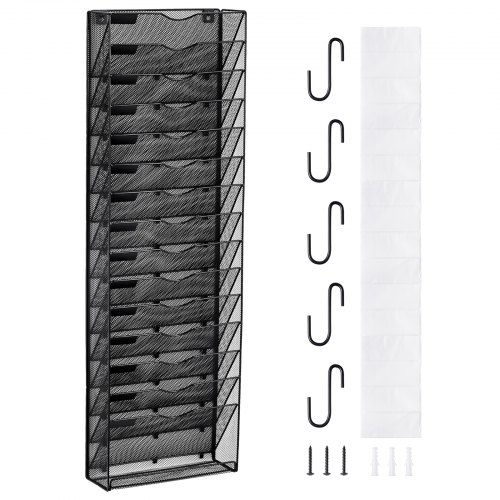VEVOR File Wall Rack Mesh Wall File Holder 1-Piece 16 Pockets for ...