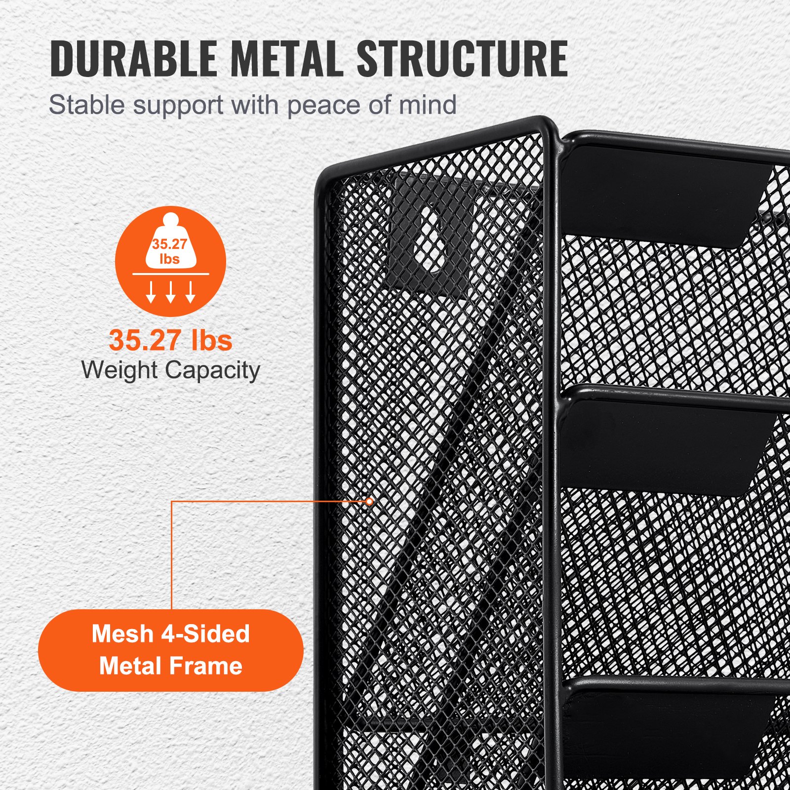 VEVOR File Wall Rack, One-Piece 16 Pockets Mesh Wall File Holder, Wall ...