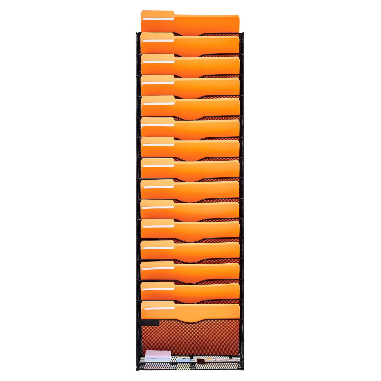 VEVOR File Wall Rack, One-Piece 16 Pockets Mesh Wall File Holder, Wall ...