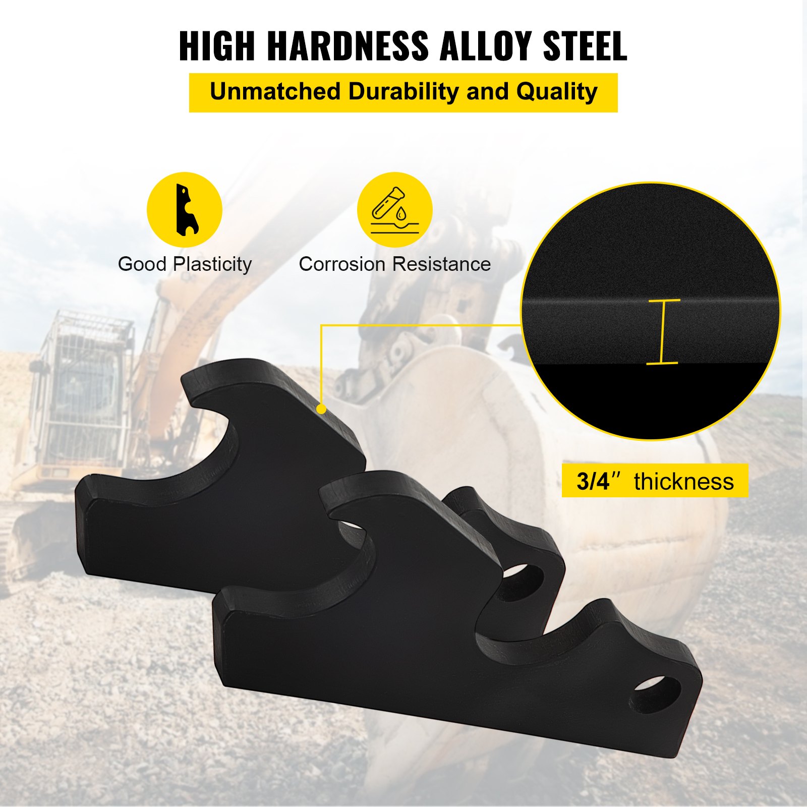 VEVOR Quick Attach Bucket Ears, 3/4" Thickness Excavator Bucket Ears ...