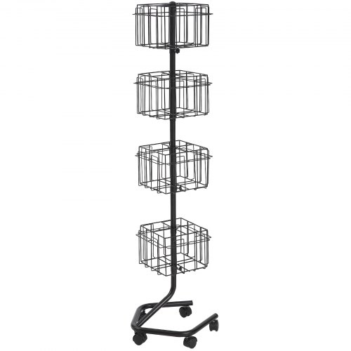 VEVOR Brochure Display Rack, 4-Tier 32 Pockets Rotating Magazine ...