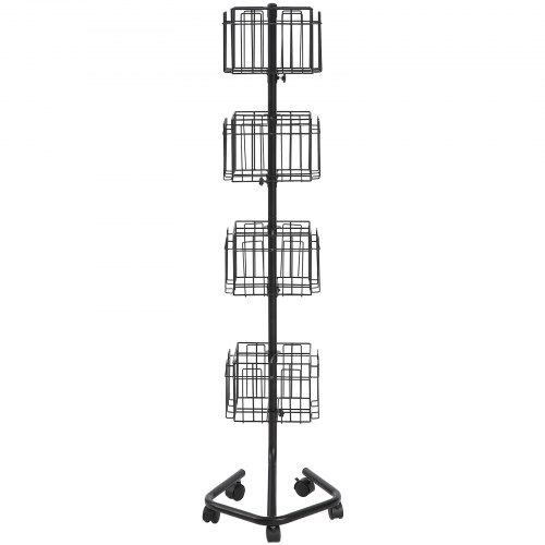 VEVOR Brochure Display Rack, 4-Tier 32 Pockets Rotating Magazine ...