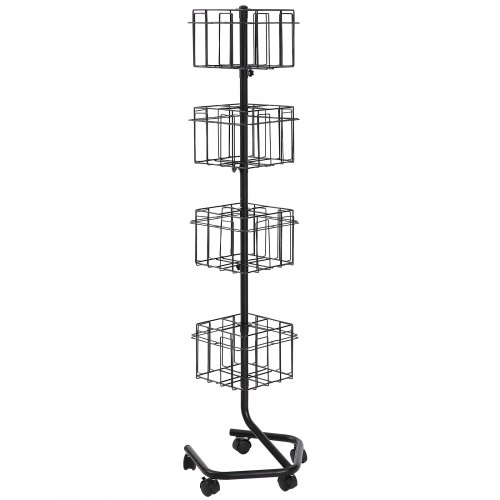 VEVOR Brochure Display Rack, 4-Tier 32 Pockets Rotating Magazine ...