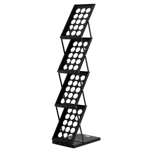 VEVOR Foldable Magazine Display Rack, 4-Tier Brochure Literature ...