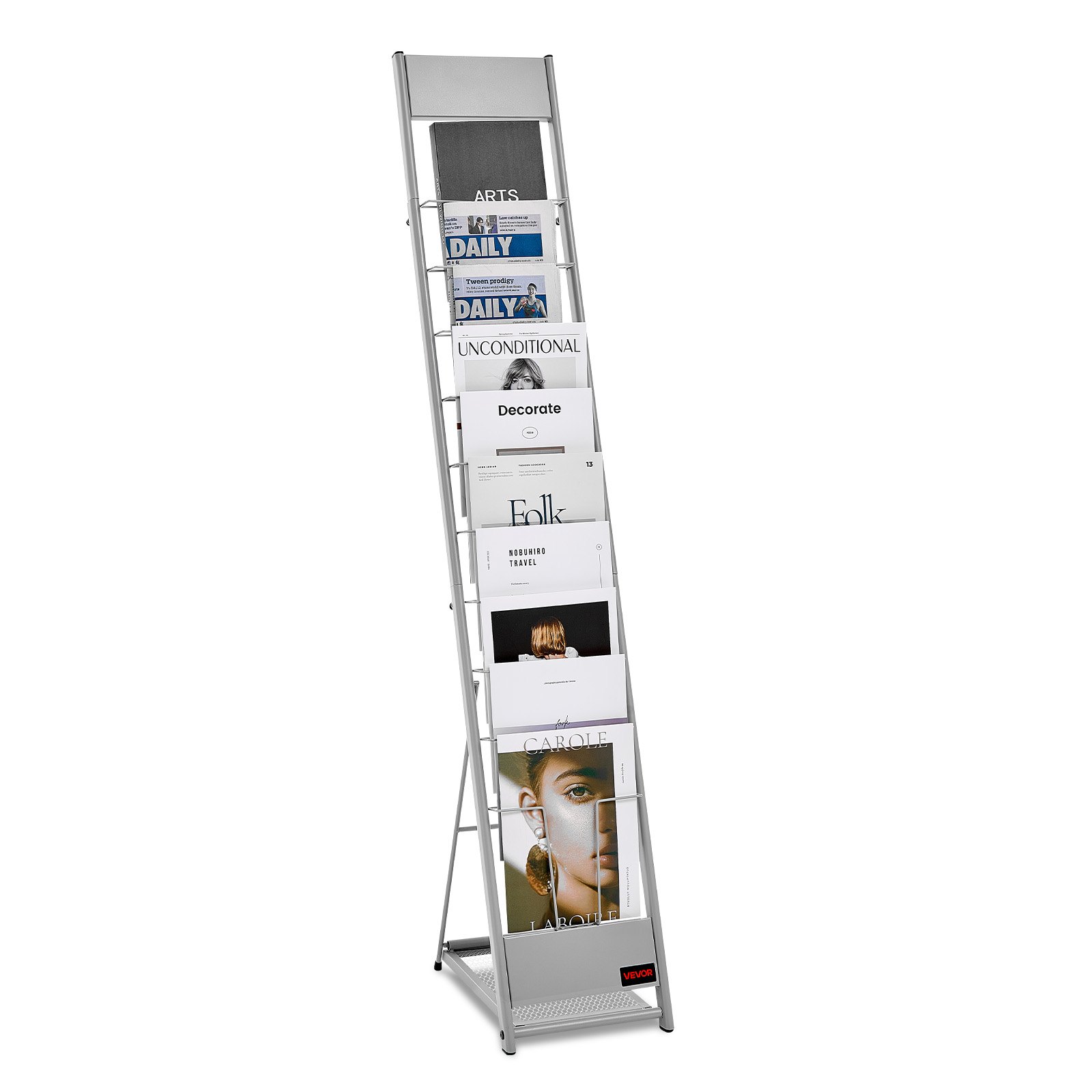 VEVOR Brochure Display Rack, 10 Pockets Magazine Literature Display ...