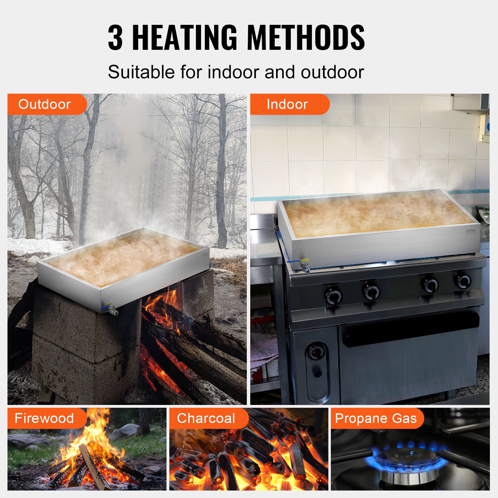 VEVOR Maple Syrup Evaporator Pan, 22.4 Gallon, 325 Cups of 8.8oz Maple ...