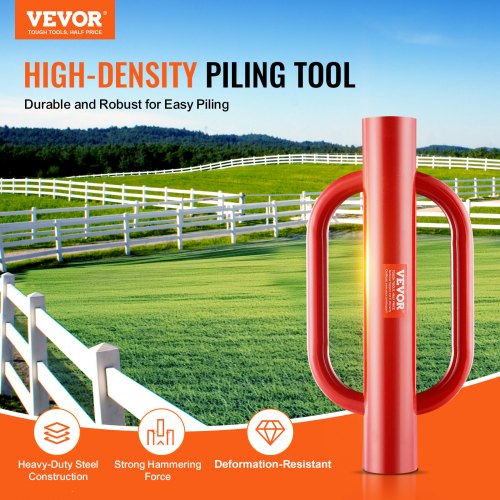 VEVOR Fence Post Driver with Handles 4.11 in Inner Diameter T Post Pole ...