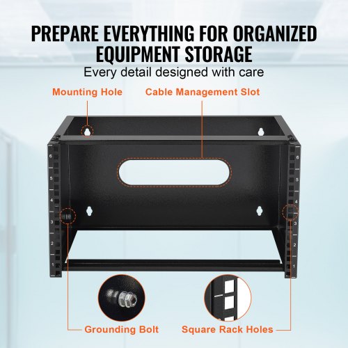 VEVOR 6U Wall Mount Network Rack 14 in/355.6 mm Depth Server Rack 50lbs ...