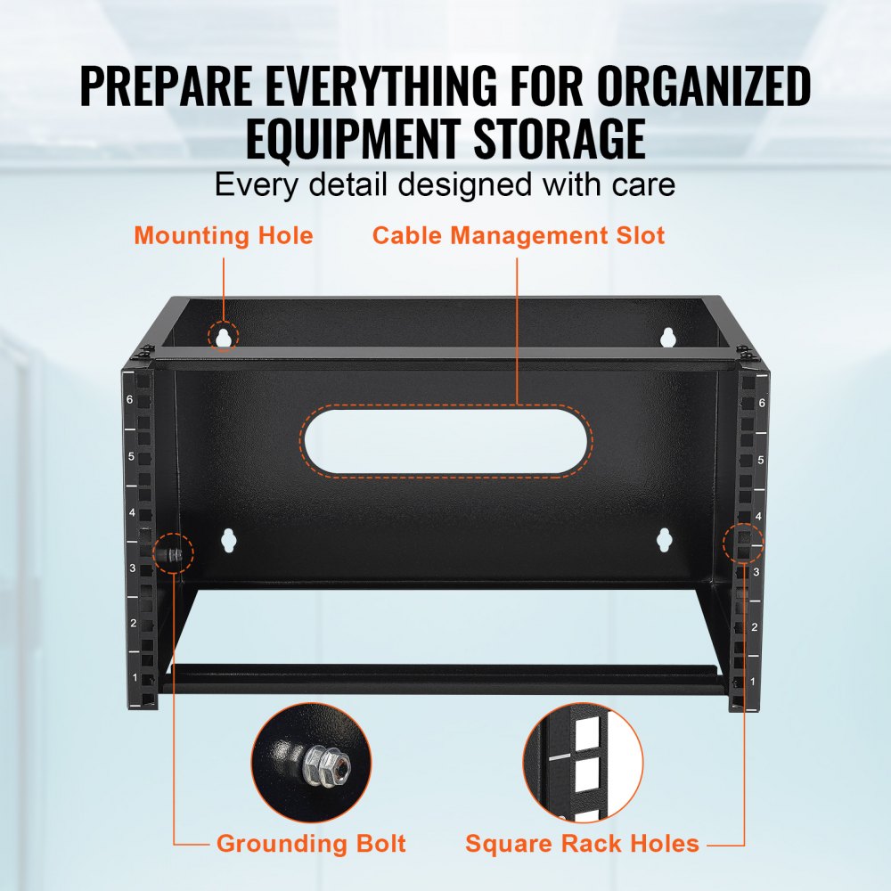 VEVOR 6U Wall Mount Network Rack 14 in/355.6 mm Depth Server Rack 50lbs ...