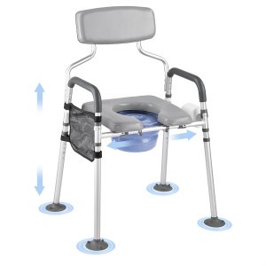 VEVOR Bedside Commode Chair – 500 lbs, 4-in-1, 5L Bucket