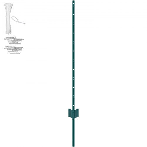 VEVOR 4 Feet Fence Post 10 Pack T-Post Heavy Duty Metal Fence Posts Green | VEVOR US