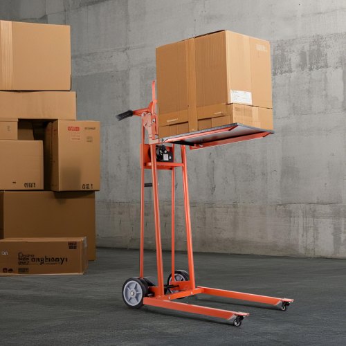 Material Lift Winch Stacker 330 lbs Capacity Pallet Truck Dolly 42.9 in ...