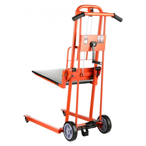 Material Lift Winch Stacker 330 lbs Capacity Pallet Truck Dolly 42.9 in ...