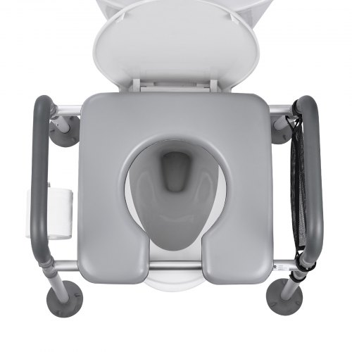 Bedside Commode Chair 4-in-1 Raised Toilet Seat Adjustable Height 500 ...