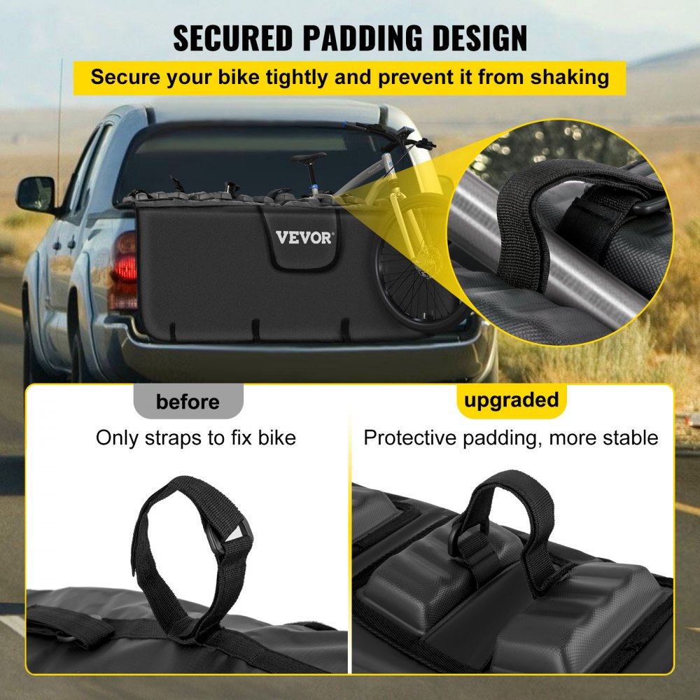 VEVOR Tailgate Pad for Bikes, Tailgate Protection Cover Carries UP to 6 ...