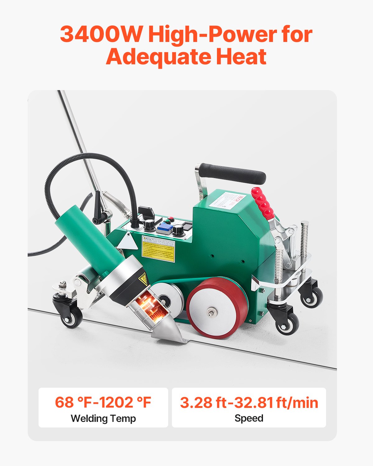 VEVOR Roofing Hot Air Welder, 3400W 220V High Power Plastic PVC TPO ...