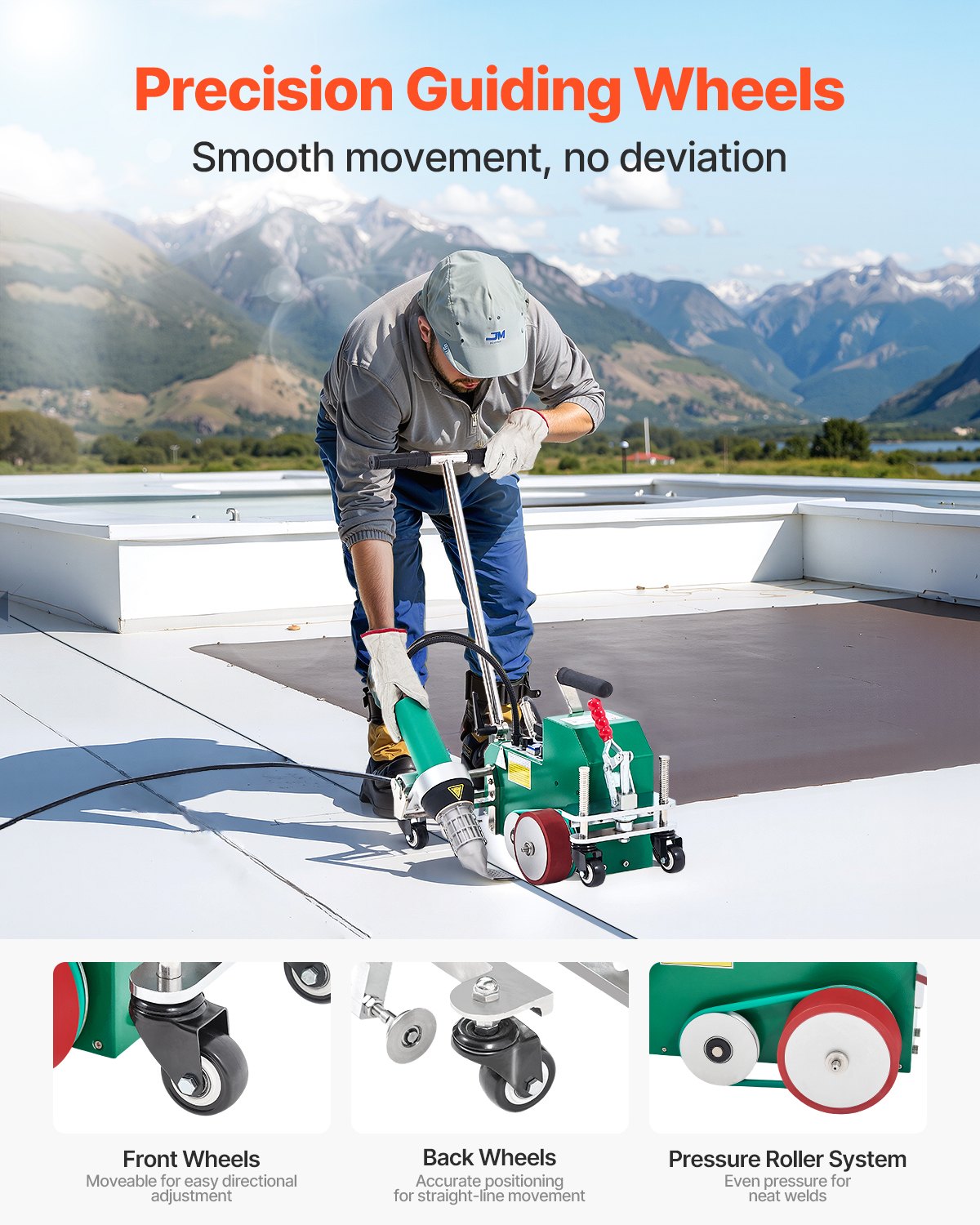 VEVOR Roofing Hot Air Welder, 3400W 220V High Power Plastic PVC TPO ...