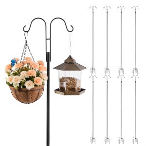 Double Shepherds Hook 8 Pack 108 Inch Heavy Duty Bird Feeder Pole ...