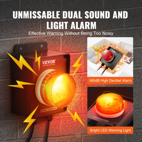 VEVOR Sump Pump Alarm With 16.4ft Level Float Switch Loud Alarm LED ...