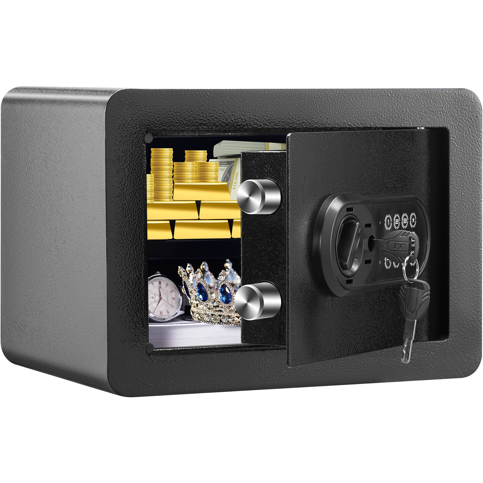 VEVOR Safe 0.5 Cubic Feet Home Safe Steel for Cash Gold 13.8 x 9.8 x 9. ...