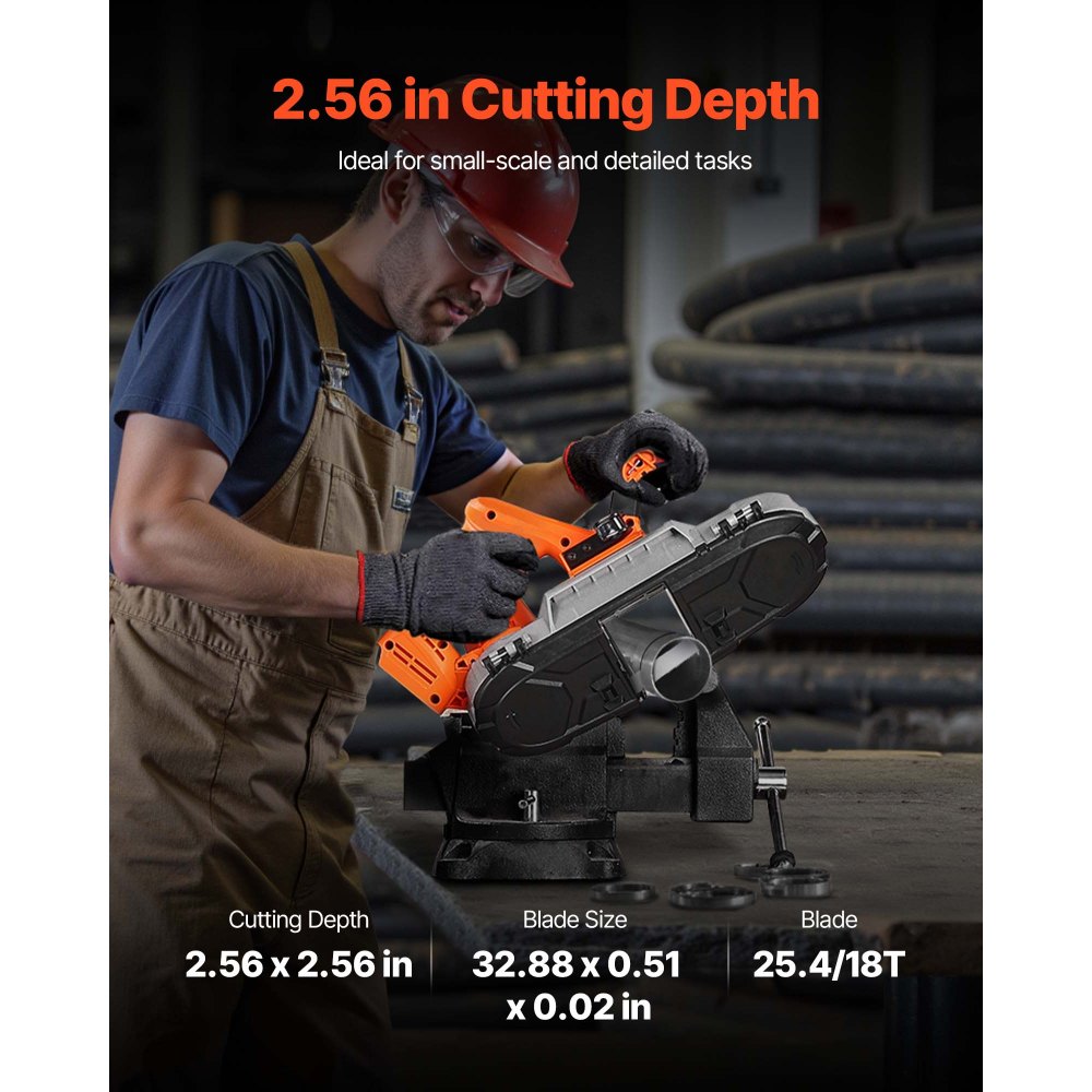 VEVOR Portable Band Saw, 2.56-Inch Deep Cut, 360W Bandsaw with ...