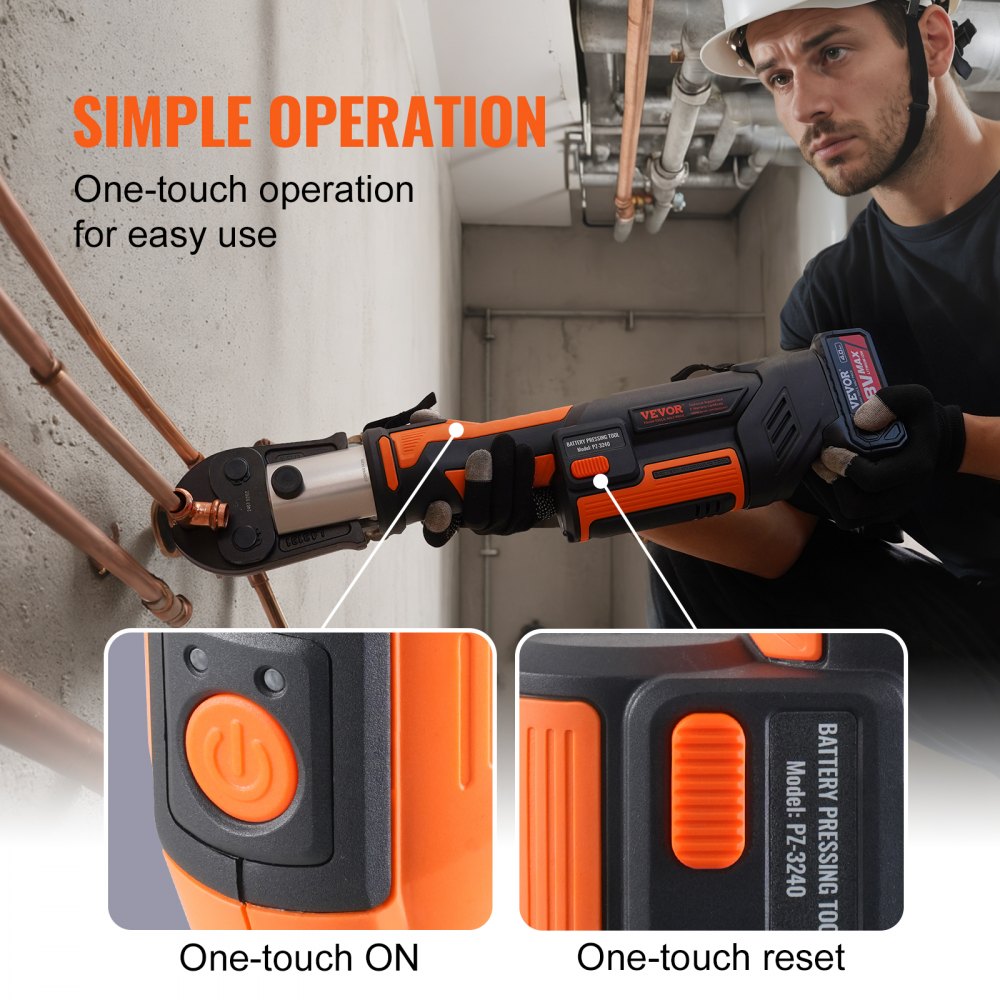 VEVOR Pro Press Tool Kit – Battery, Crimper with 6 Jaws