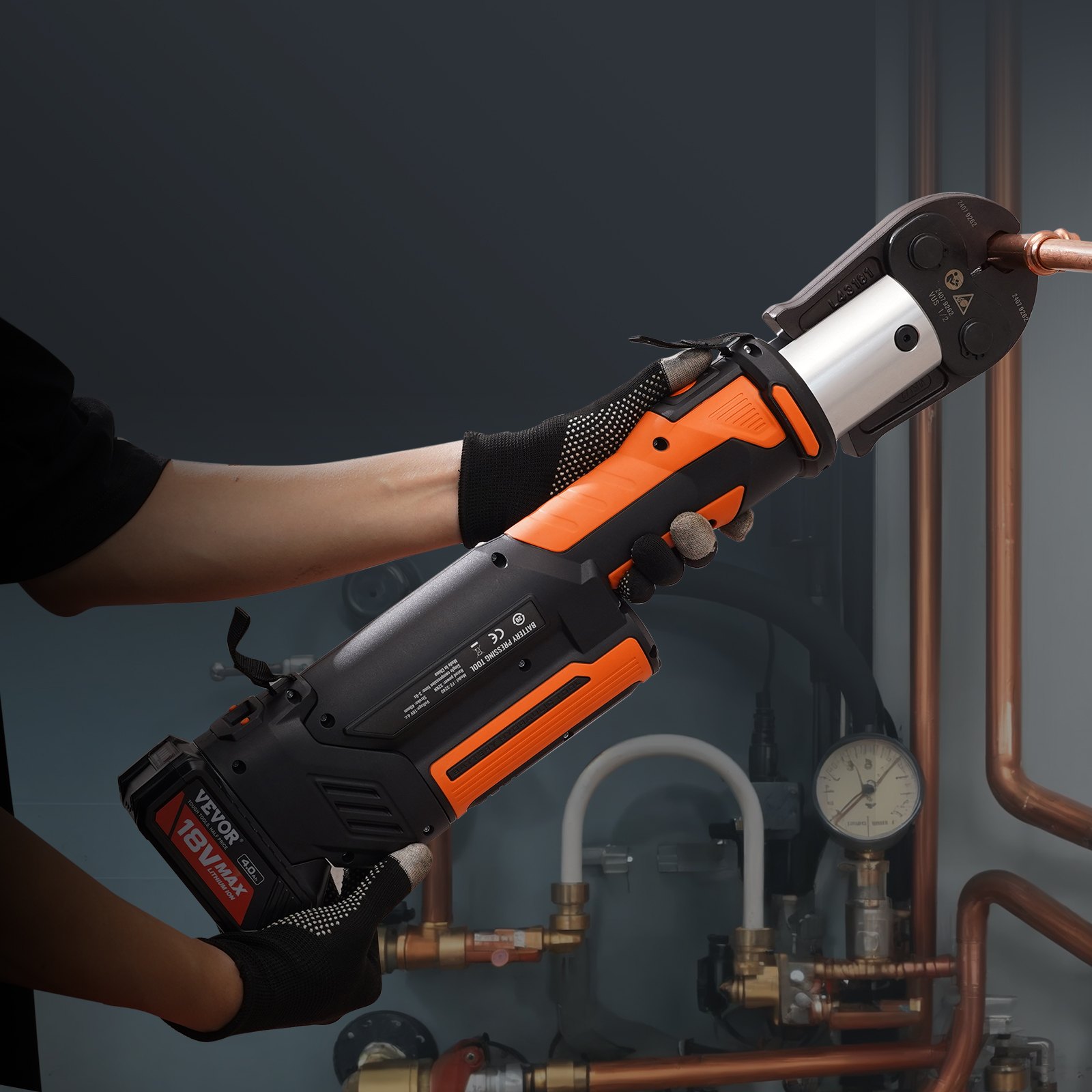 VEVOR ProPress Tool, 18V Electric Pipe Crimping Tool for 1/2”, 3/4”, 1 ...