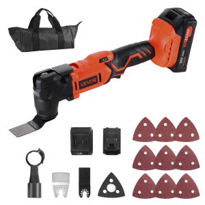 VEVOR Cordless Oscillating Tool, 20V Oscillating Multi Tool Kit with 6 ...