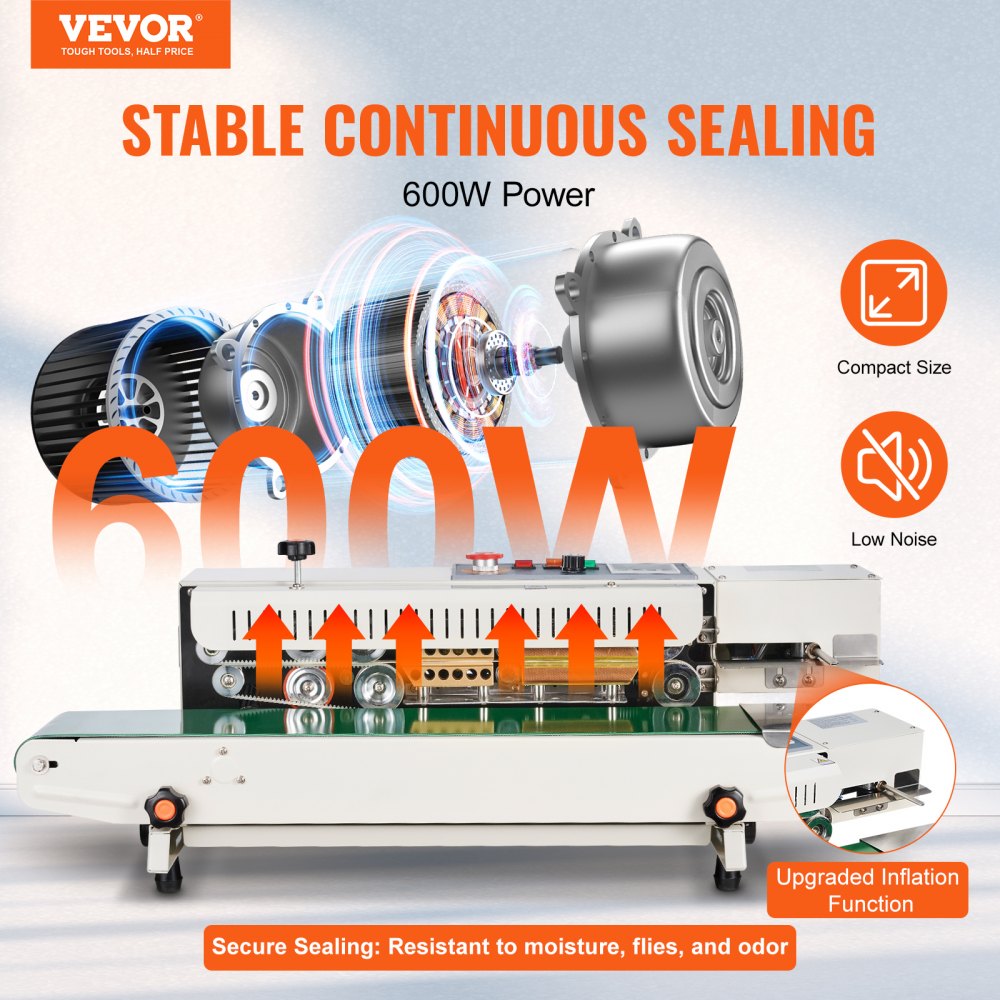VEVOR Continuous Bag Band Sealing Machine Horizontal Band Sealer with ...