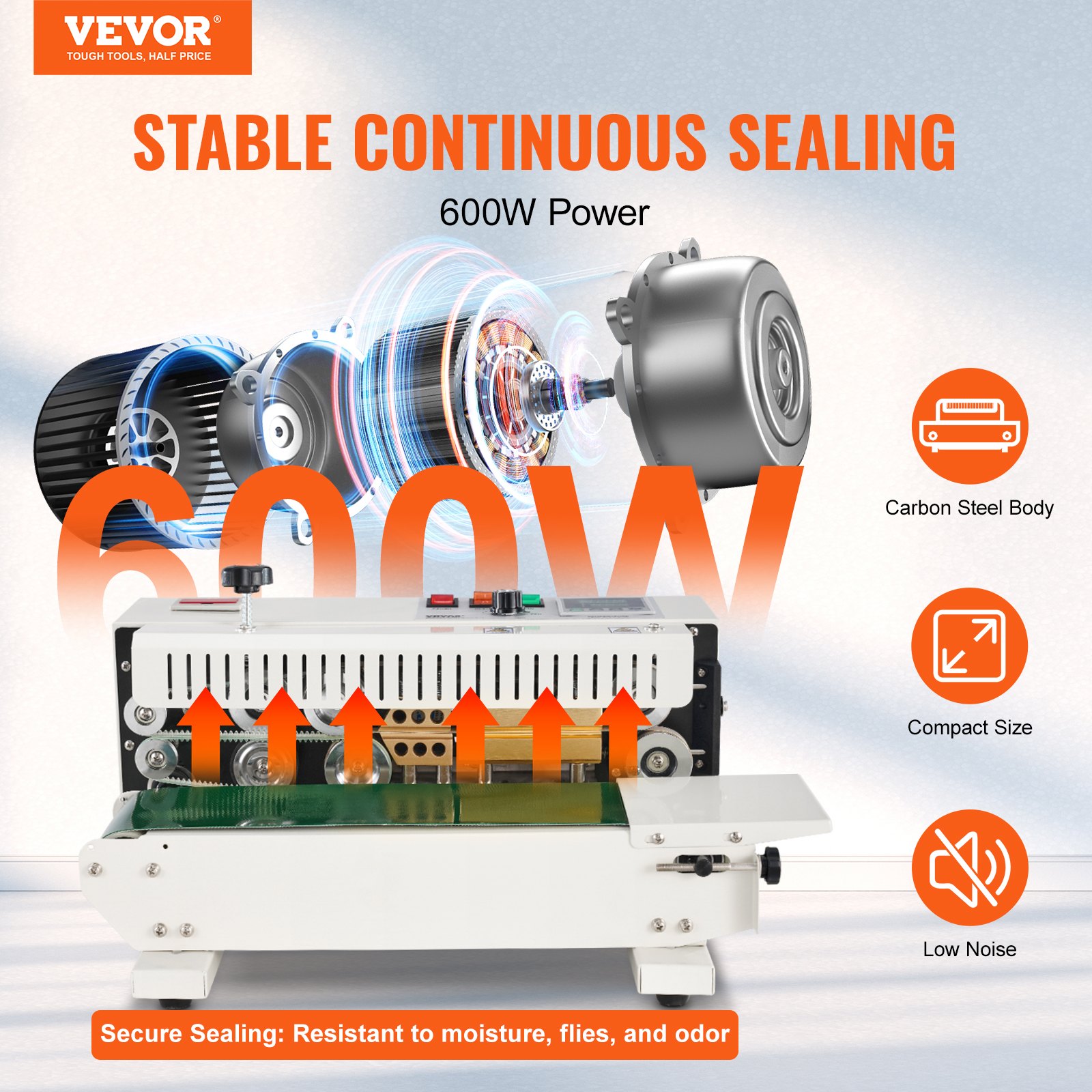 VEVOR Continuous Bag Band Sealing Machine Horizontal Band Sealer Count ...