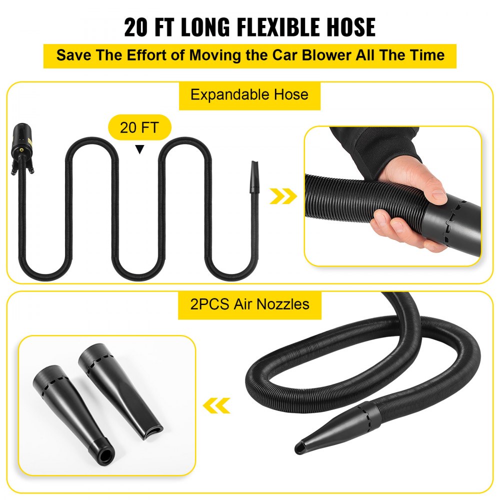 VEVOR Car Dryer Blower 2.1HP,Powerful Car Air blower with 120CFM ...