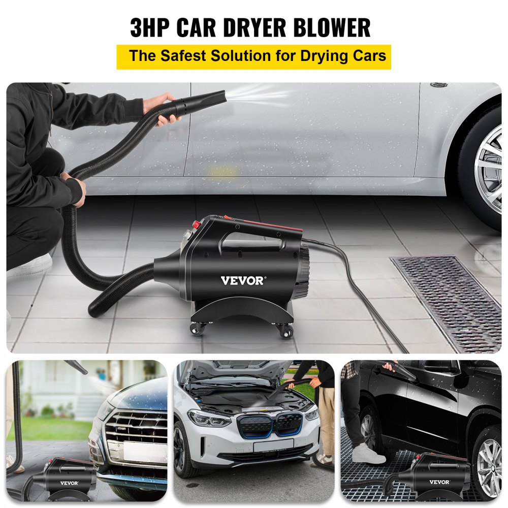 VEVOR Car Air Dryer Blower, 3.0HP Powered Temp High Velocity Car Dryer ...