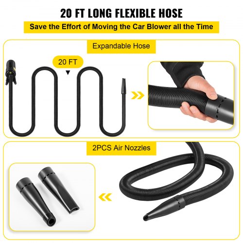 VEVOR Car Air Dryer Blower, 5.0HP Powered Temp High Velocity Car Dryer ...