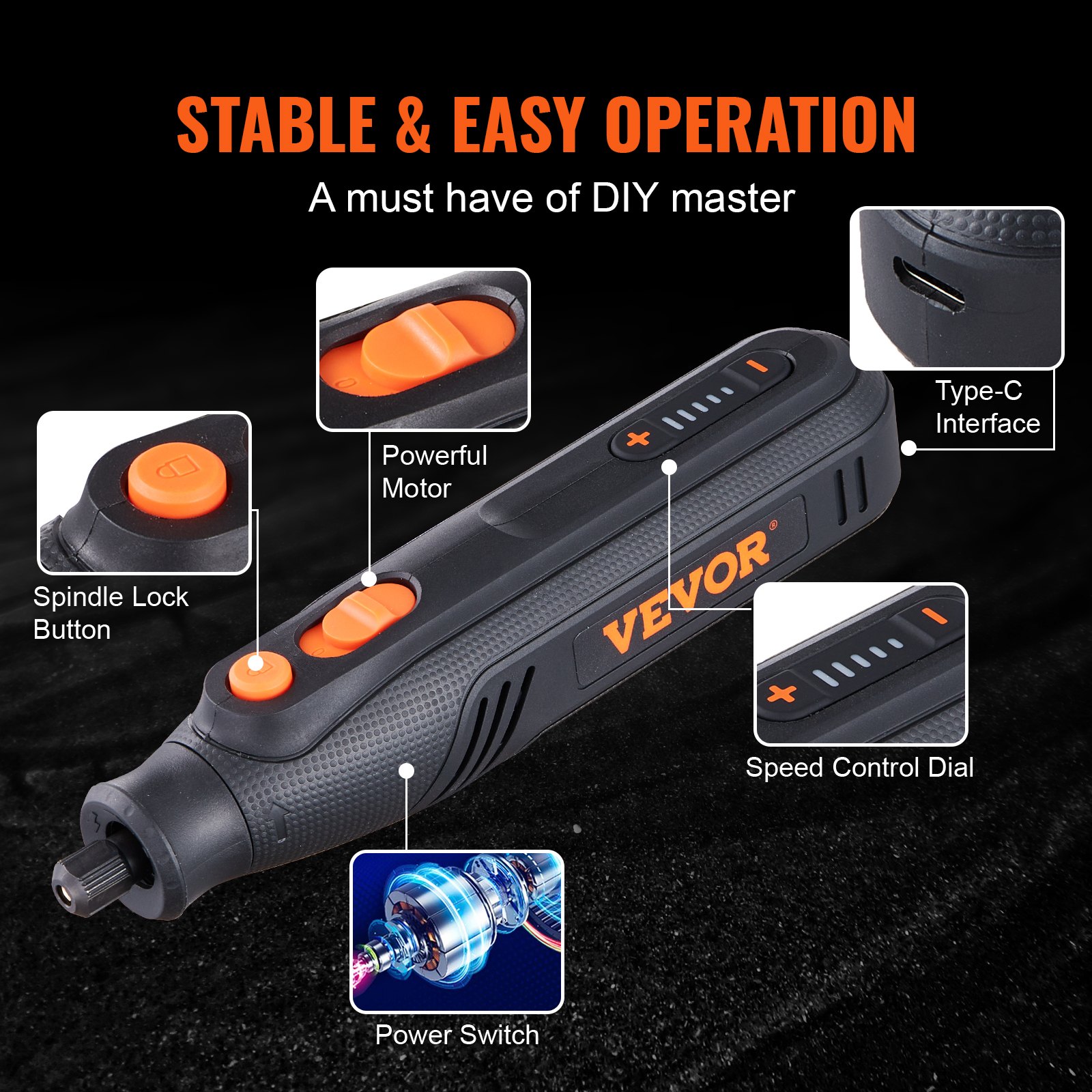 VEVOR VEVOR Rotary Tool Kit Variable Speed Rotary Tool 118 PCS for ...
