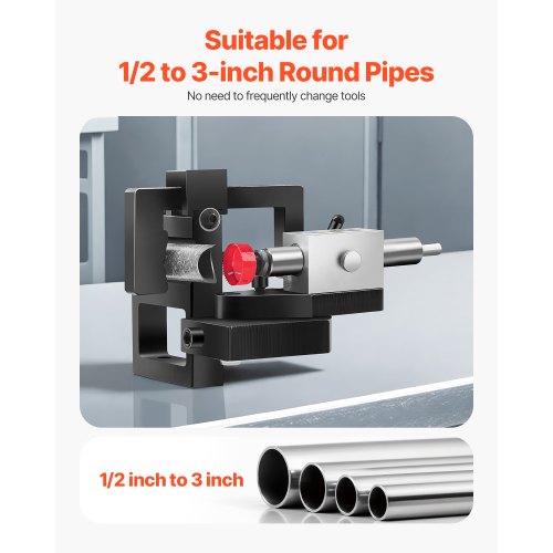 VEVOR Pipe Tube Notcher, 1/2 to 3-inch Tubing Notcher with 0 to 50 ...