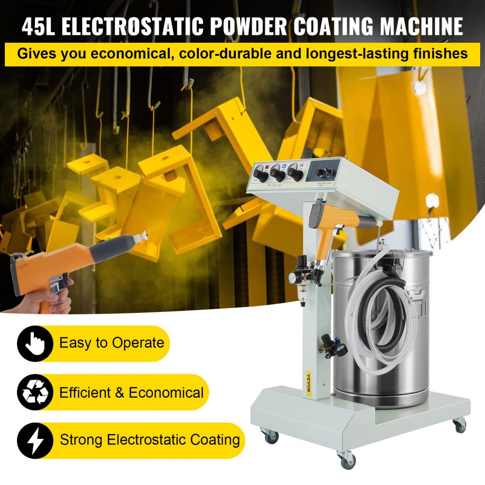 VEVOR 40W 50L Electrostatic Powder Coating Machine with Spraying Gun ...