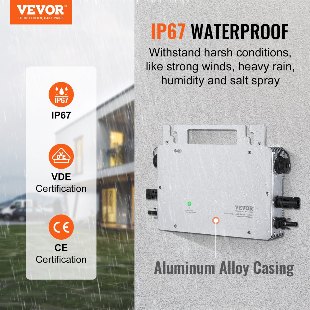 VEVOR Solar Grid Tie Micro Inverter Solar Micro Inverter 800W ...