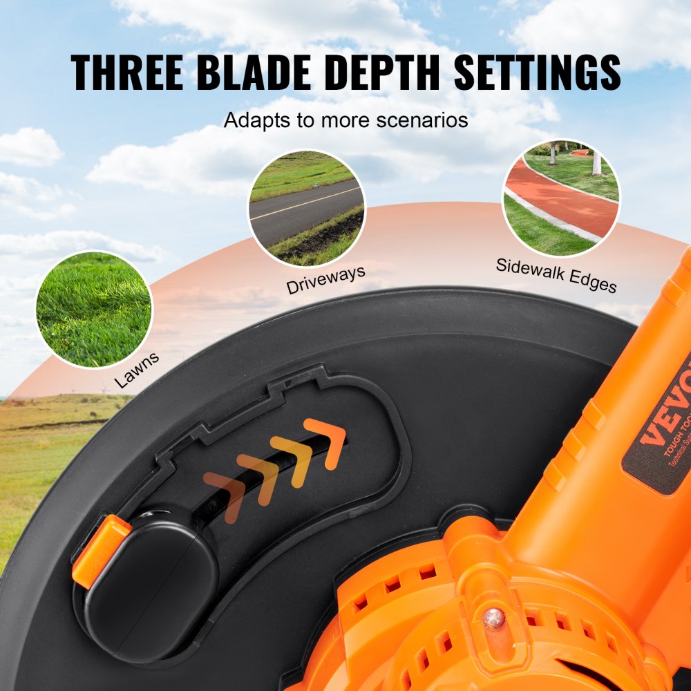 VEVOR Lawn Edger, 20 V Battery Powered Cordless Edger, 9-inch Blade ...
