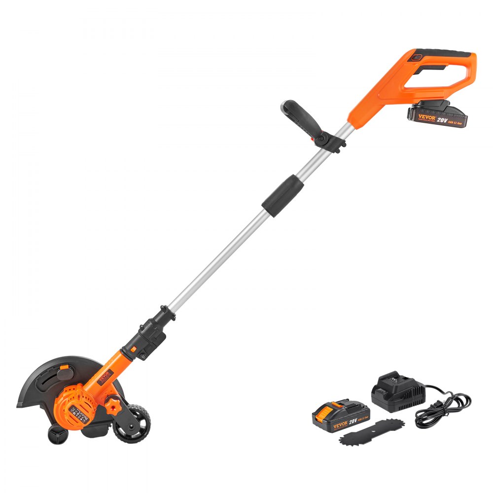 VEVOR Lawn Edger, 20 V Battery Powered Cordless Edger, 9-inch Blade ...