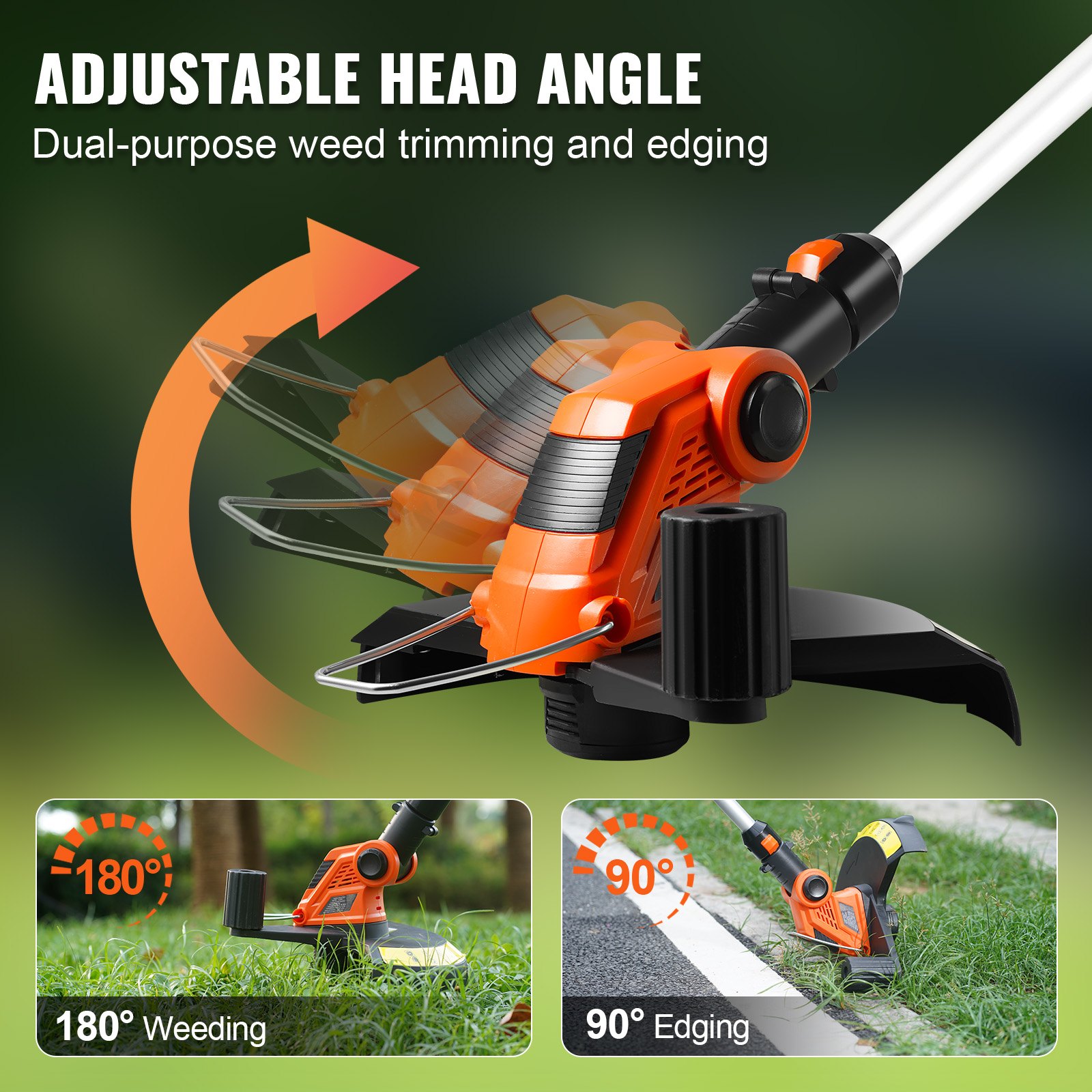 VEVOR Cordless String Trimmer, 12" 20 V Battery Powered Weed Eater With ...