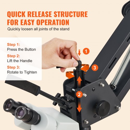 VEVOR Multi-Directional Microscope Spring Bracket Ball Vise Ring Light ...