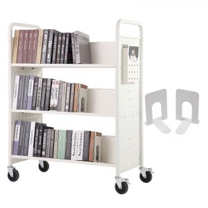 VEVOR Book Cart, 330 lbs Library Cart, 39.4" x 20.1" x 49.2" Rolling ...