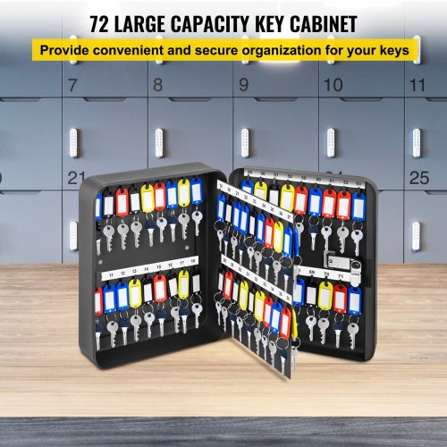 VEVOR Key Cabinet, 72 Positions, 3-Digit Combination Password Lock ...
