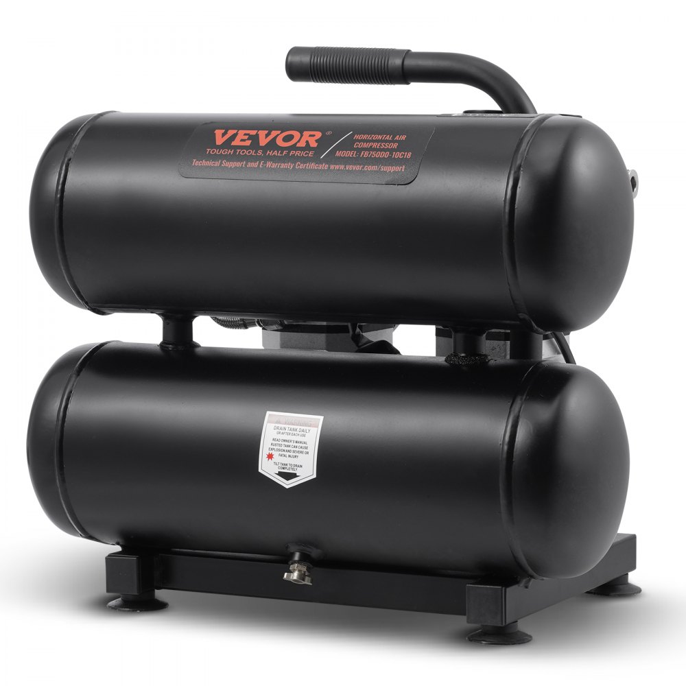 VEVOR Air Compressor Compact Portable Oil Free Compressor 4.6 Gallon 90 ...