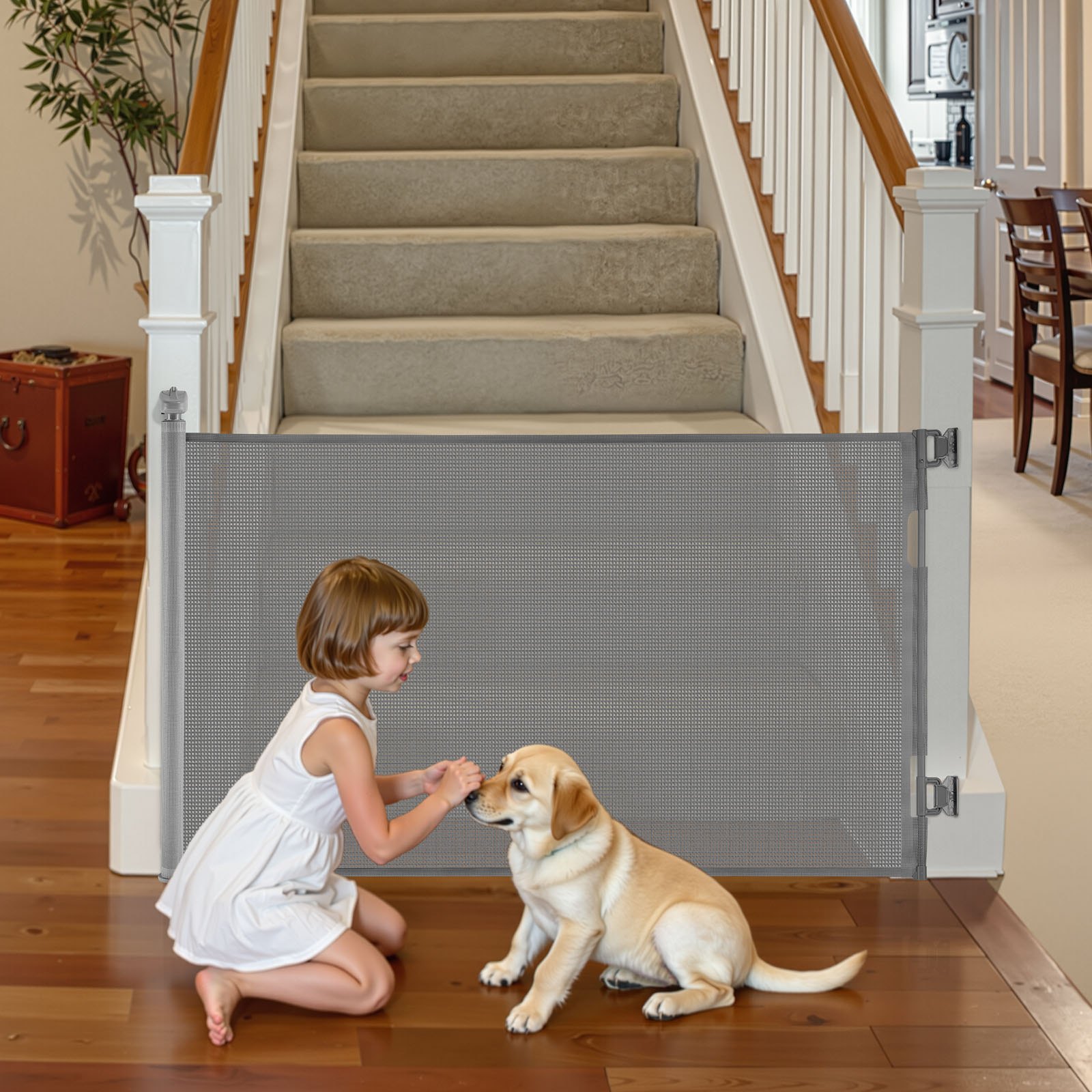 VEVOR Retractable Pet Gate For Stairs – 57