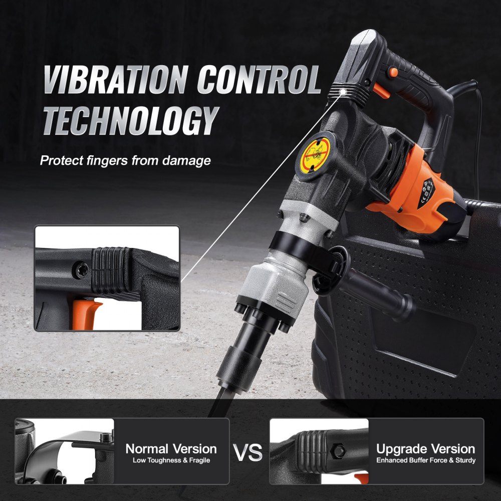 VEVOR Demolition Jack Hammer Concrete Breaker 1400W Electric Hammer 2 ...