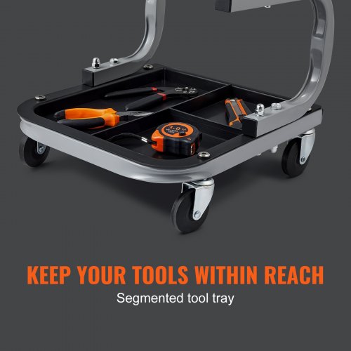 Rolling Stool VEVOR Mechanic’s Garage Stool With Tool Tray – 250 LBS ...