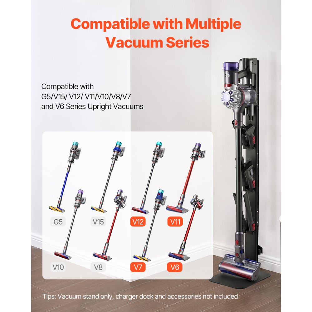 VEVOR Dyson Vacuum Holder — Stand Stable Rack with Hooks