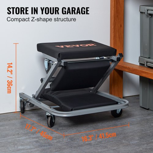 VEVOR Z-Creeper Seat, 2 in 1 Rolling Folding Car Creeper/Stool, 300 lbs ...